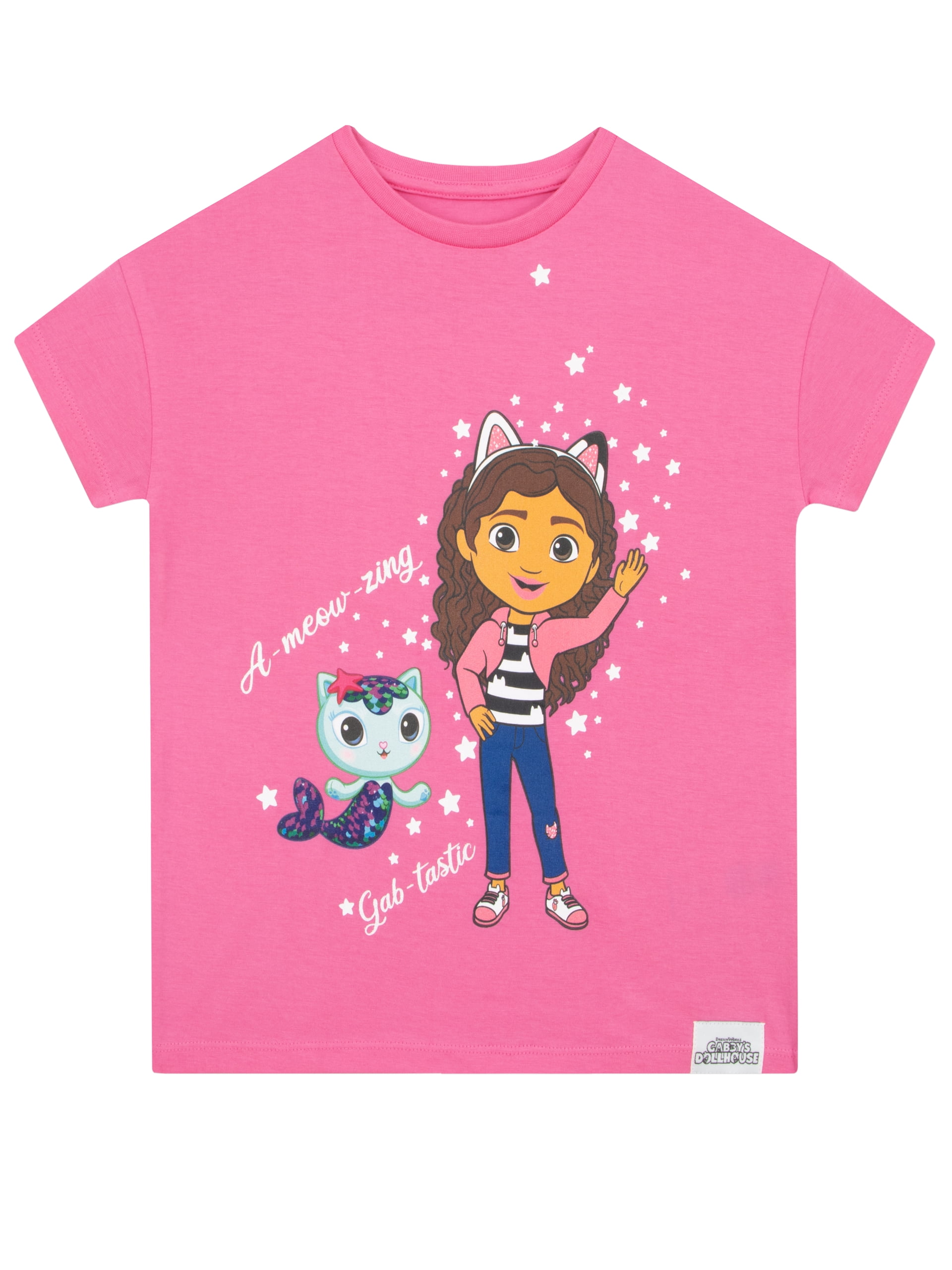 DreamWorks Gabby's Dollhouse MerCat T-Shirt Pink Sizes 4-10 - Walmart.com