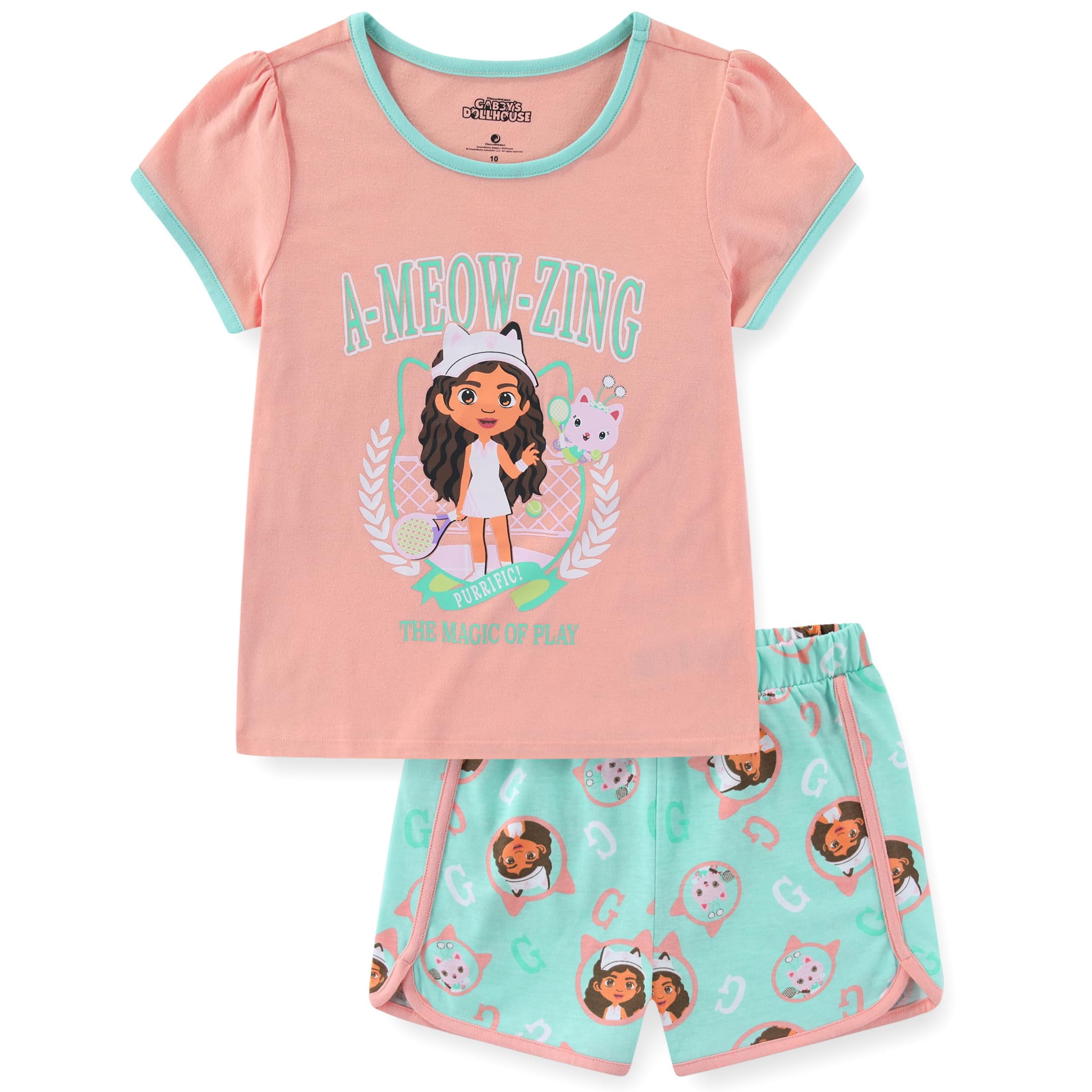 DreamWorks Gabby's Dollhouse Short Sleeve T-Shirt and Shorts Set (Girls ...