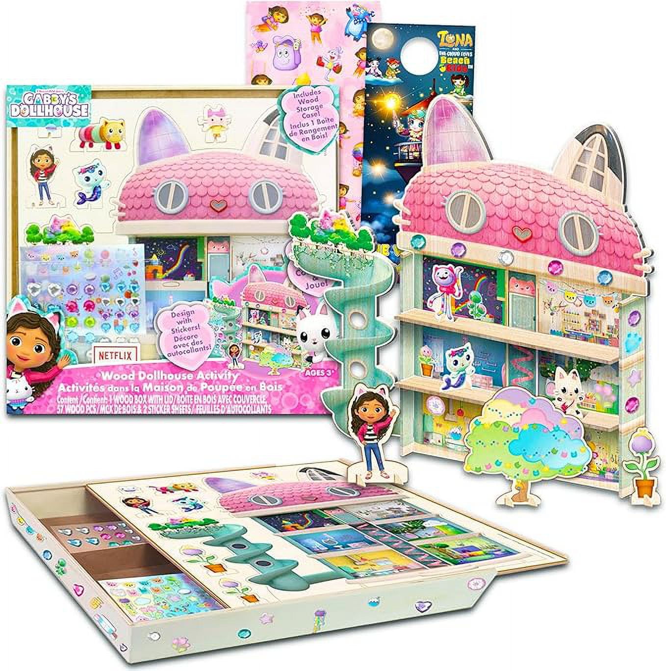 DreamWorks Gabby's Dollhouse Wooden Playset Toys for Girls - Bundle ...