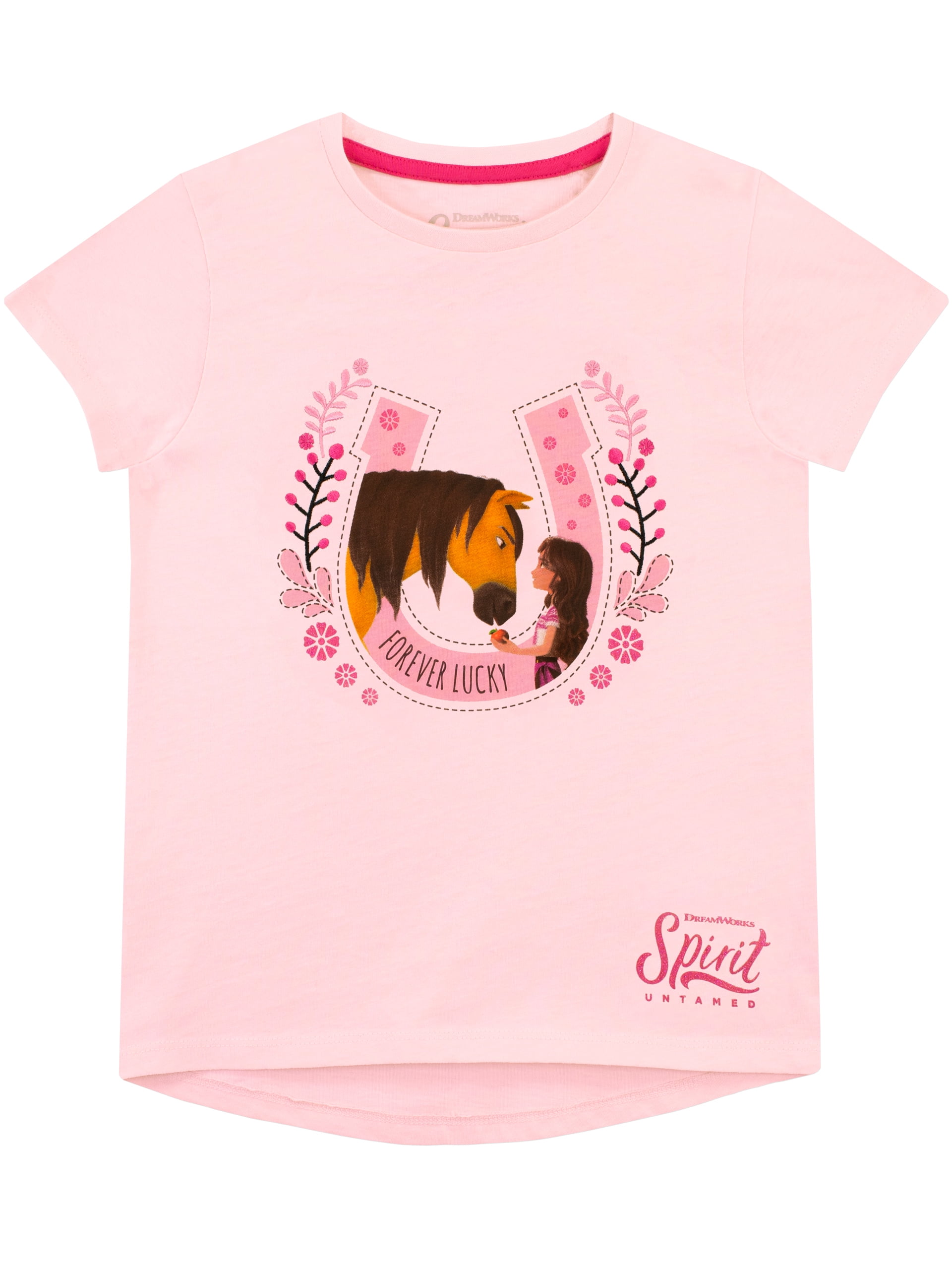 DreamWorks Girls Spirit Forever Lucky T-Shirt Pink Sizes 3T-10 ...