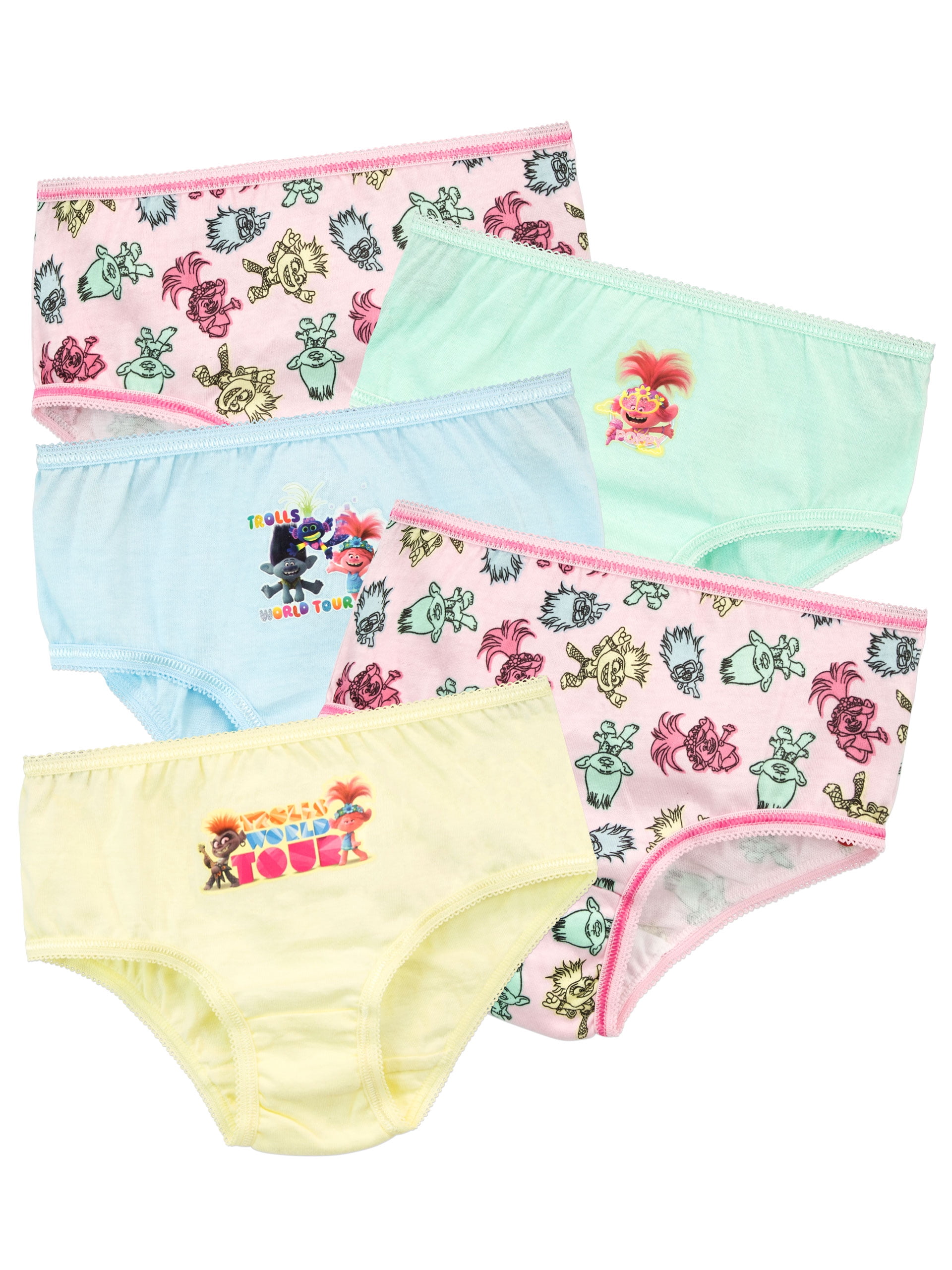 DreamWorks Girls Trolls Underwear 5 Pack Pink Sizes 3T - 10 - Walmart.com