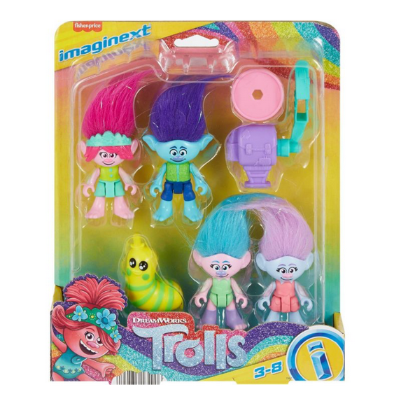 DreamWorks Imaginext Playset, Trolls Figures, Backpack Launcher, Disk ...
