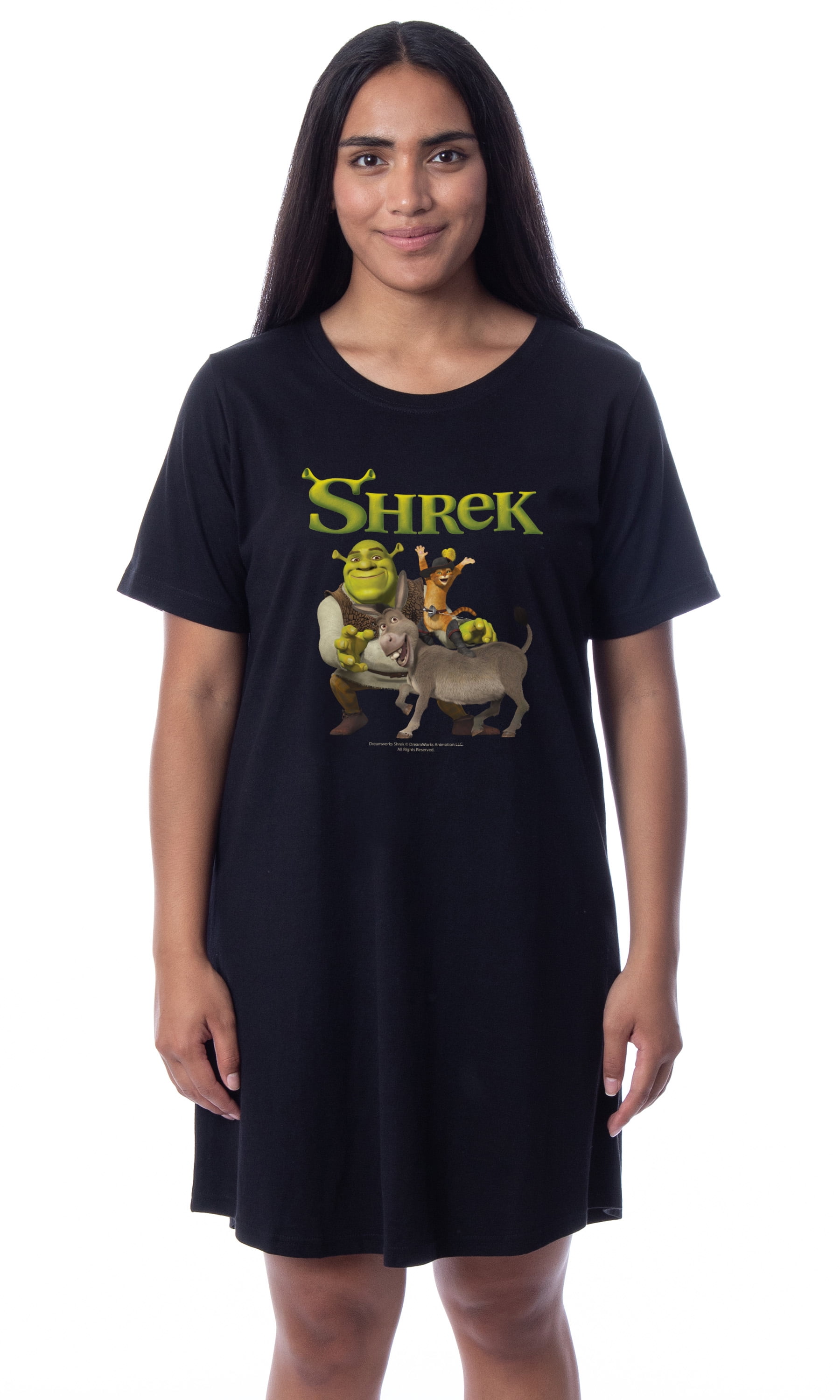 DreamWorks Shrek Womens' Donkey Puss in Boots Nightgown Sleep Pajama ...