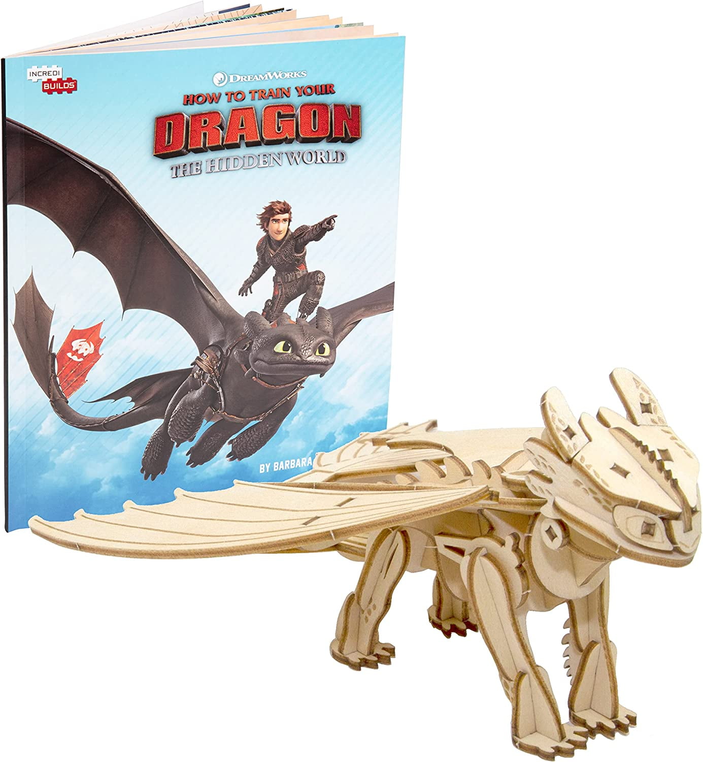DreamWorks Dragon: Toothless 3D Wood Puzzle & Model Kit (41 Pcs)- Build ...
