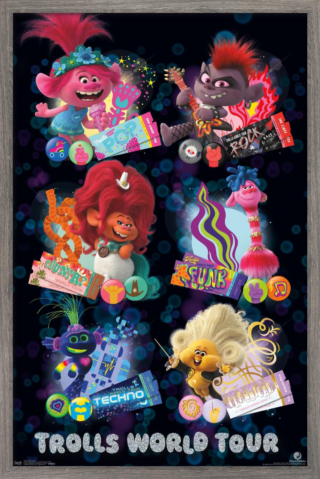 DreamWorks Trolls 2 - Grid Wall Poster, 22.375" x 34", Framed - Walmart.com
