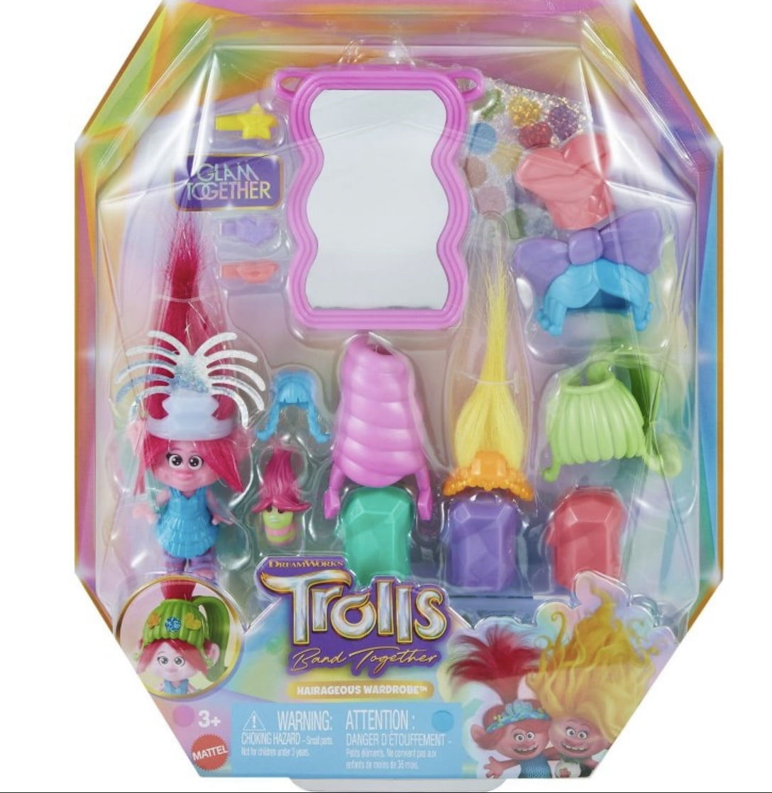 DreamWorks Trolls Hairageous Wardrobe Playset, Queen Poppy Doll, Wigs ...