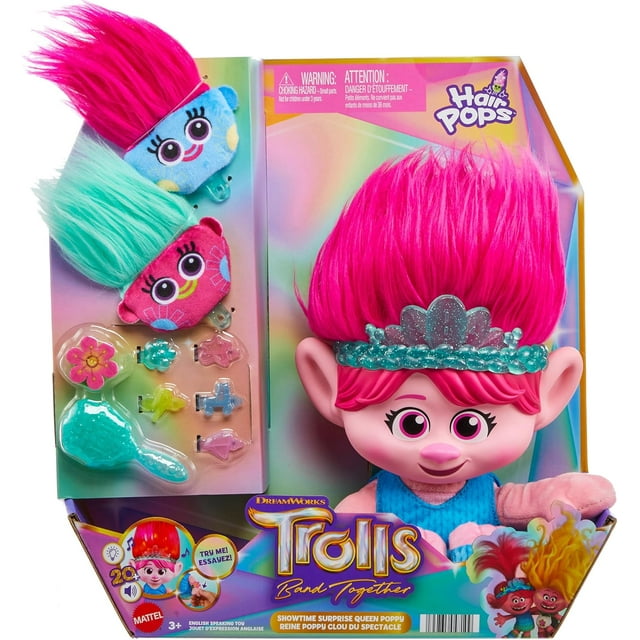 DreamWorks Trolls Band Together Plush Toy, Hair Pops Showtime Surprise ...