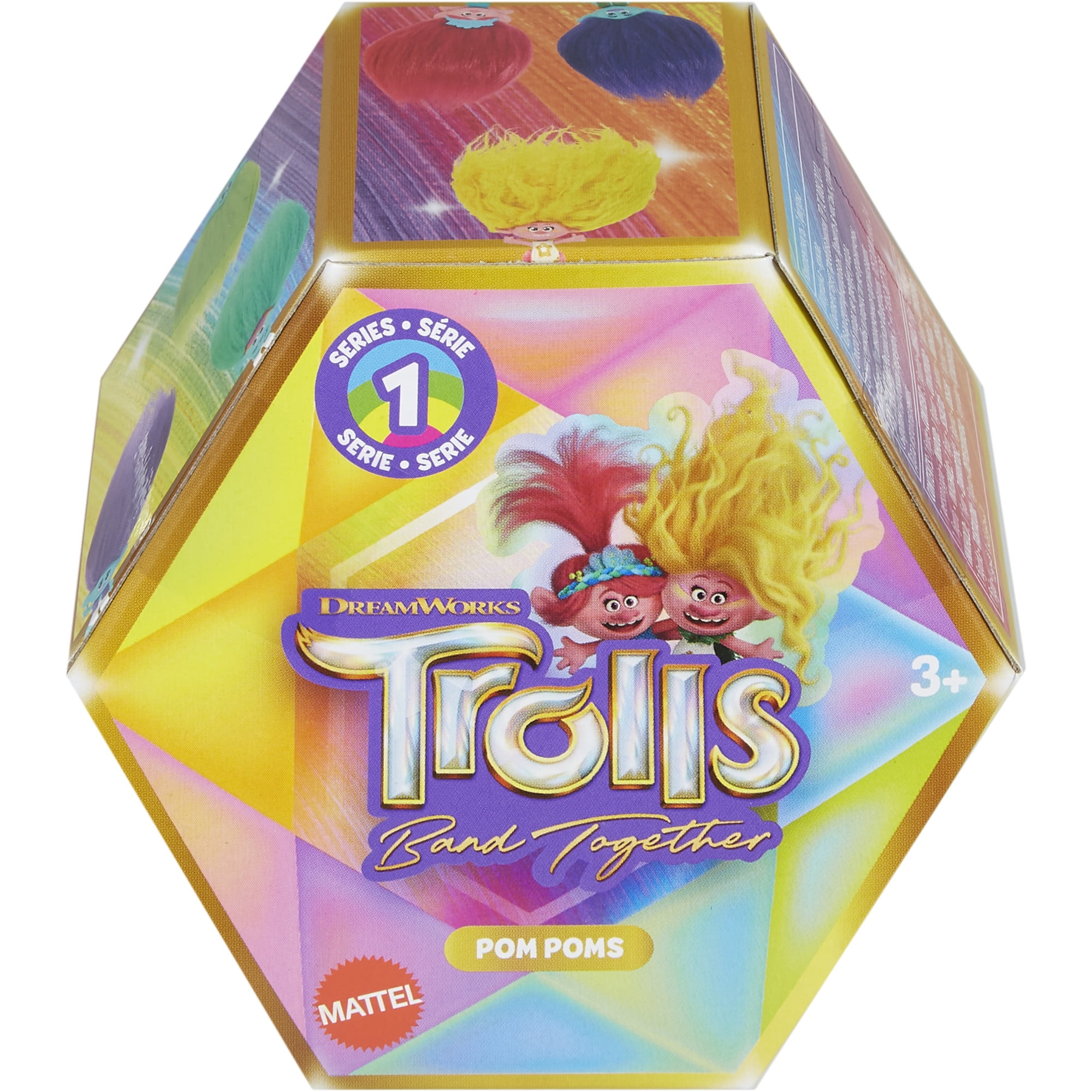 DreamWorks Trolls Band Together Rainbow Pom Poms Keychains with ...