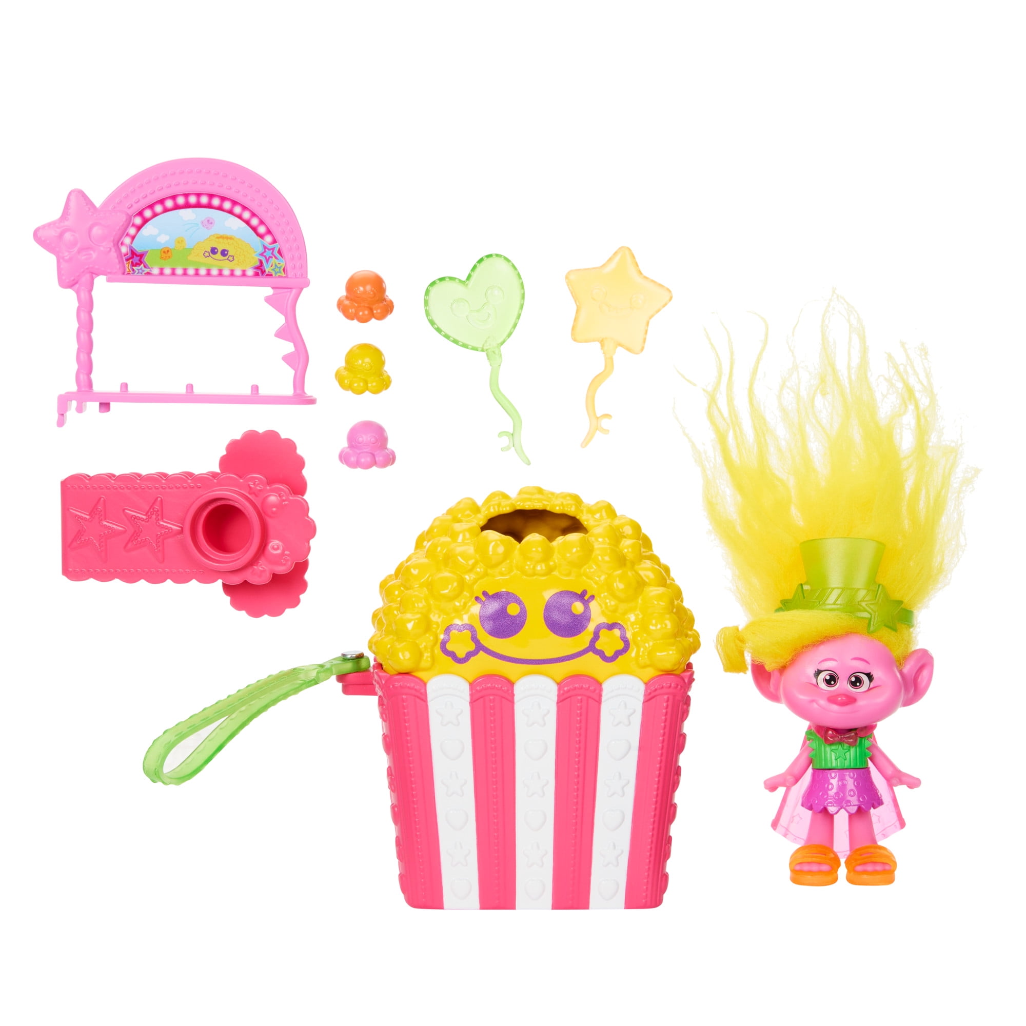Trolls Fun Fair Surprise Playset with Viva Doll, 10 Accessories, Mini ...