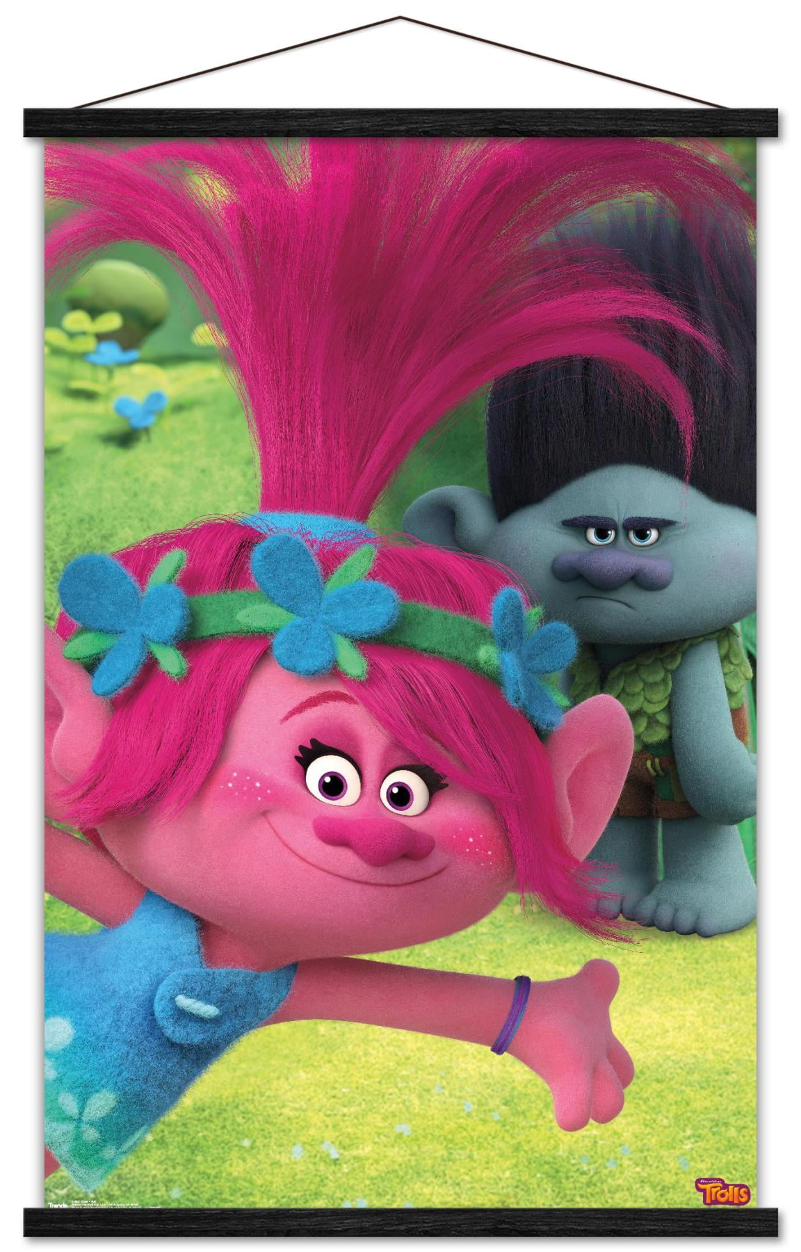 DreamWorks Trolls - Fun Wall Poster with Wooden Magnetic Frame, 22.375 ...