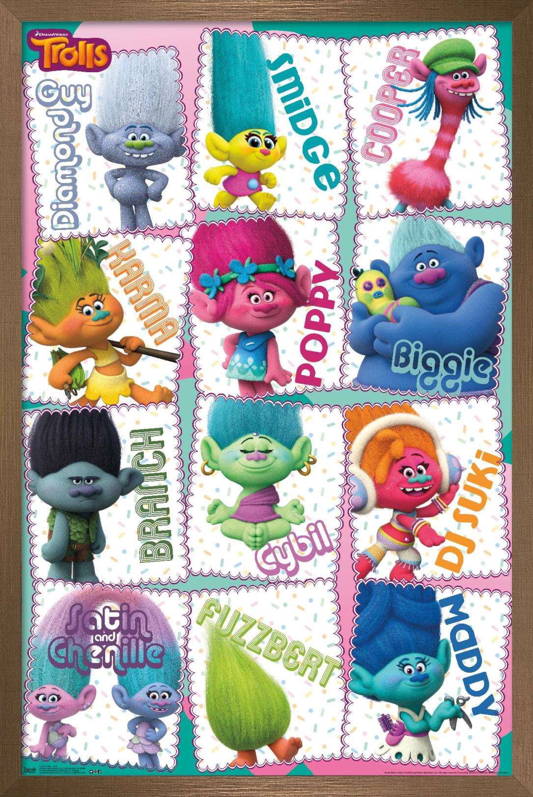 DreamWorks Trolls - Grid Wall Poster, 22.375" x 34", Framed - Walmart.com