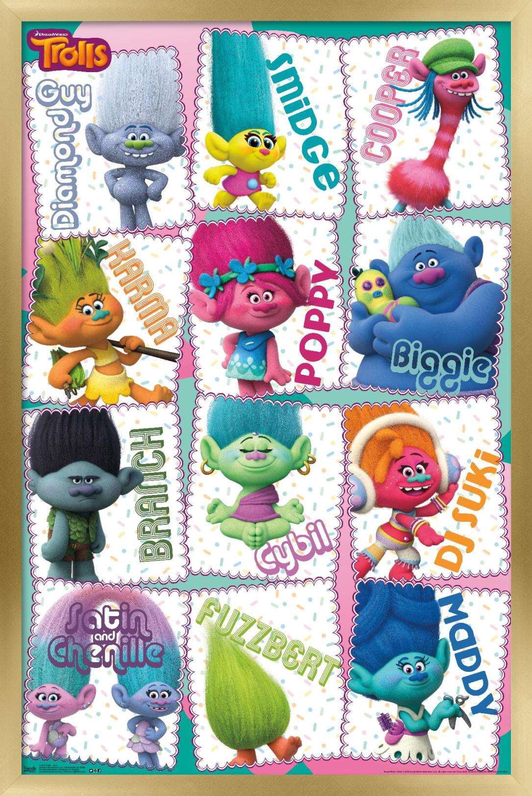 DreamWorks Trolls - Grid Wall Poster, 22.375" x 34", Framed - Walmart.com