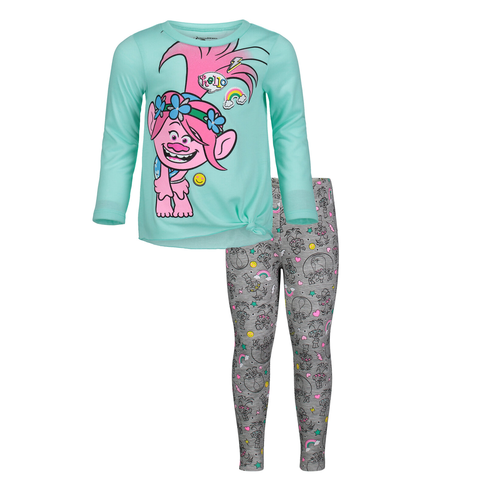 Trolls Girls Coral Top Two-Piece Short Set Size 2T 3T 4T - Walmart.com