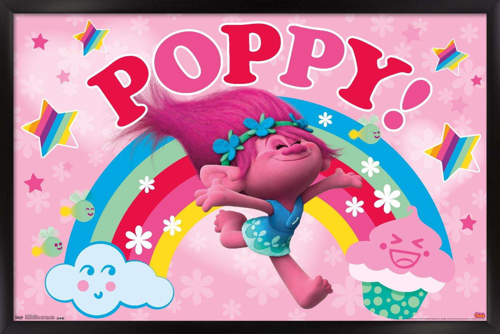 DreamWorks Trolls - Poppy Wall Poster, 14.725" x 22.375", Framed ...