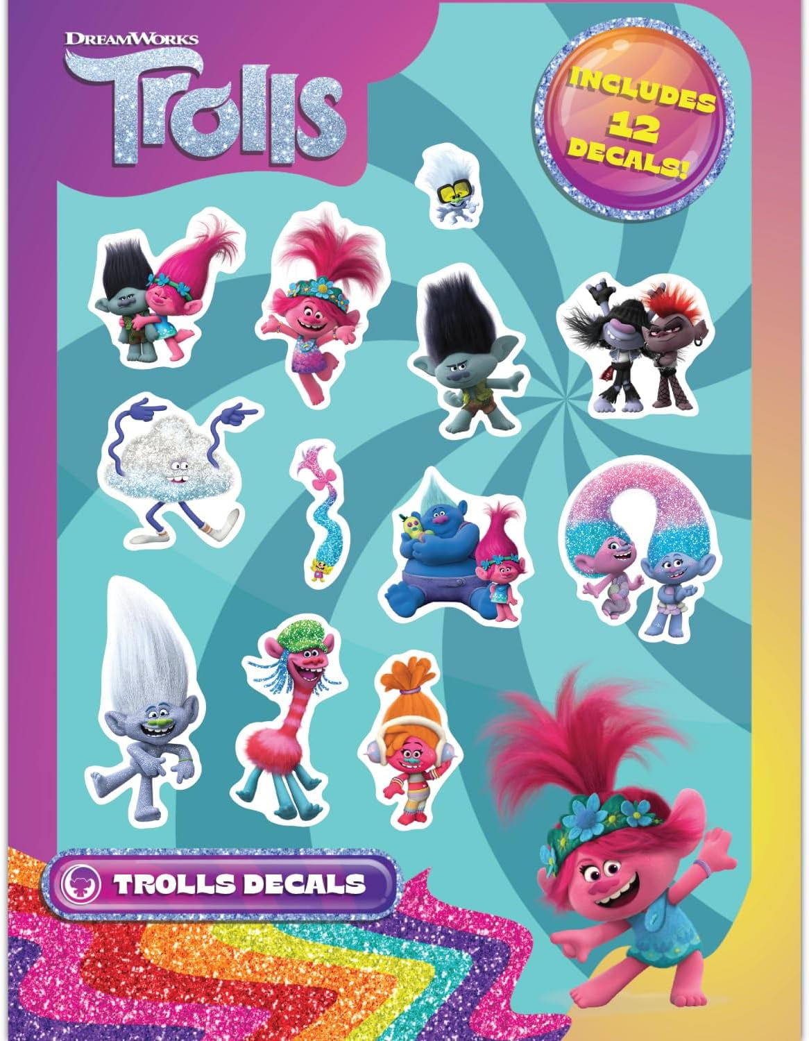 DreamWorks Trolls Vinyl Decals - Set of 12 Trolls Movie Stickers for ...