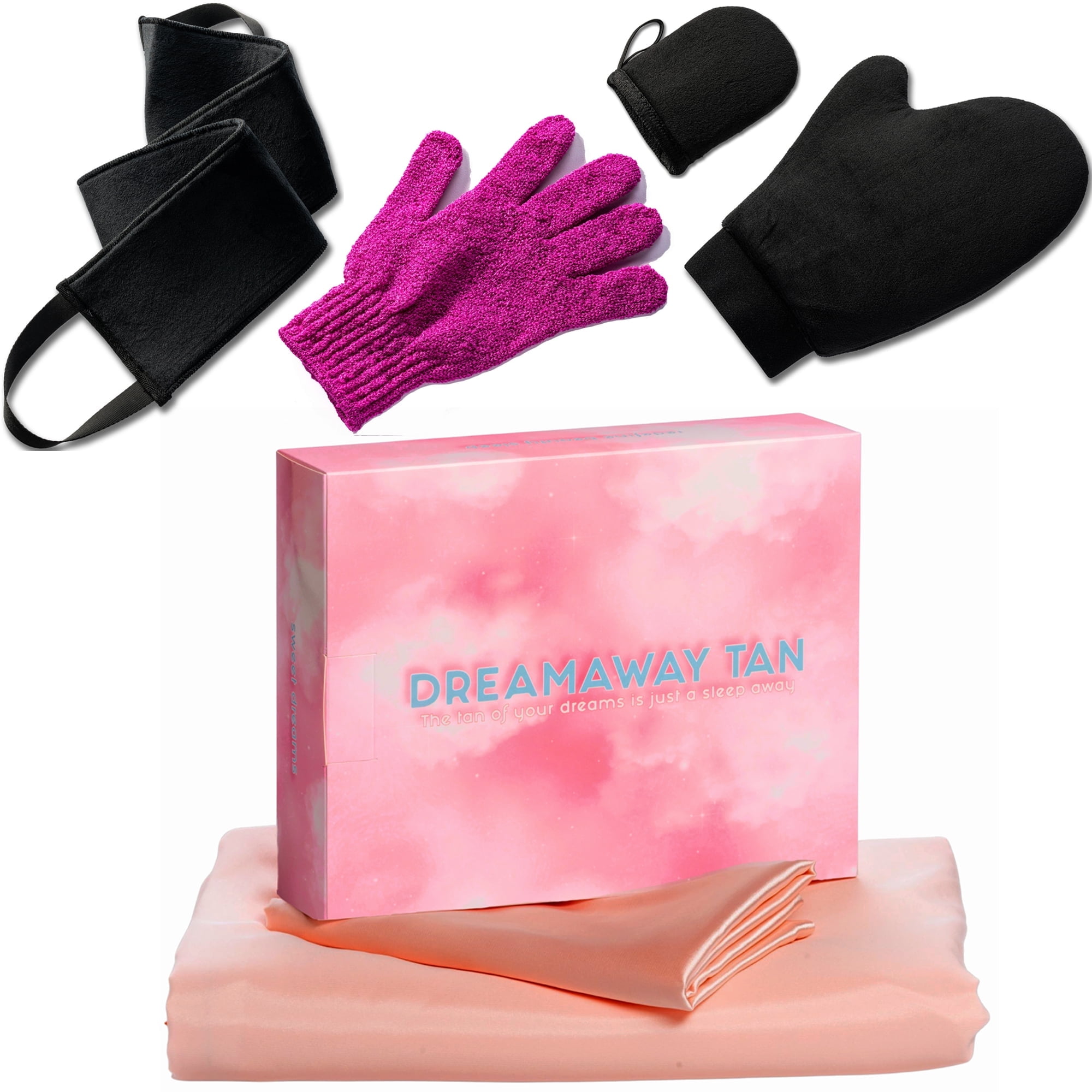 Dreamaway Self Tan Sleep Sac Travel Sheet and 4 Piece Tanning Mitt Kit ...