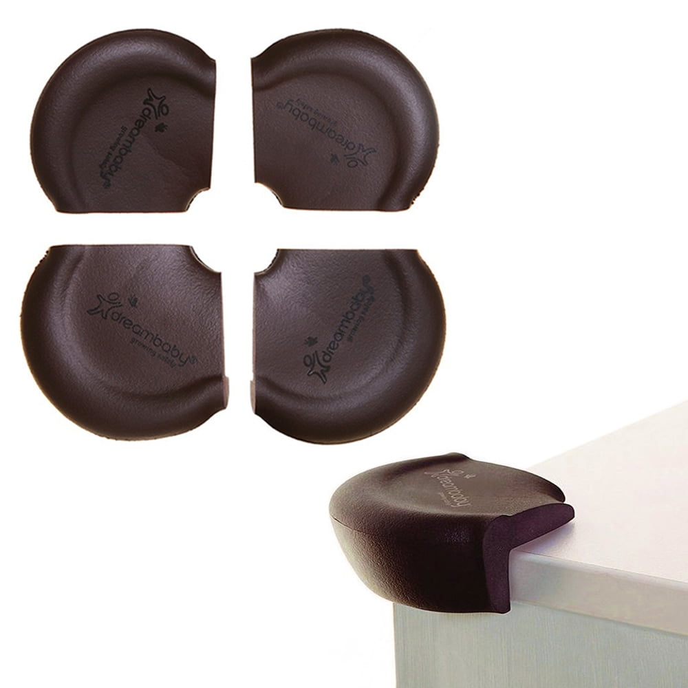 Dreambaby 4 Pack Foam Corner Bumpers Brown Edge Guards Baby Proof Child ...