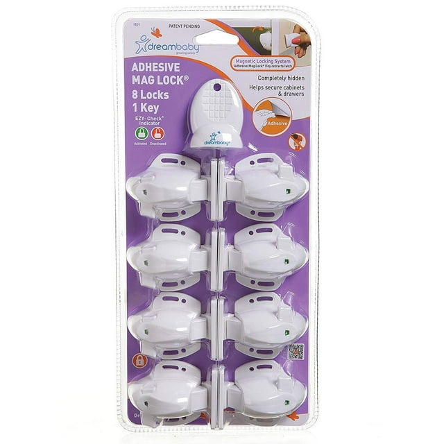Adhesive Mag Locks - 8 Locks, 1 Key - Walmart.com