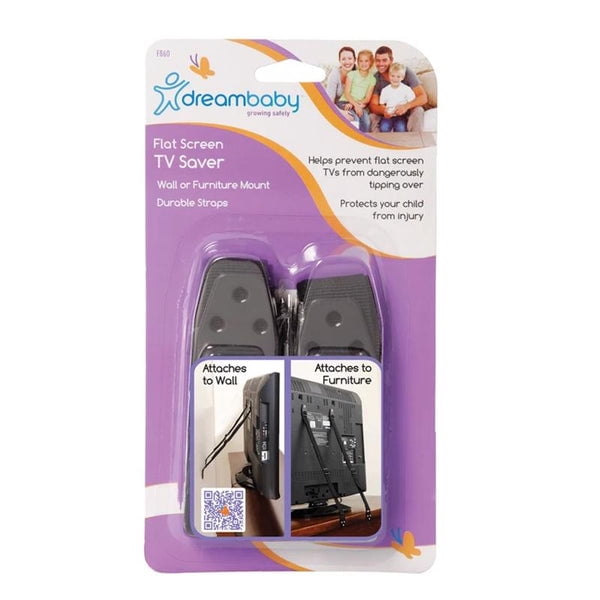 Dreambaby Black Metal/Nylon Television Safety Strap 2 pk - Walmart.com
