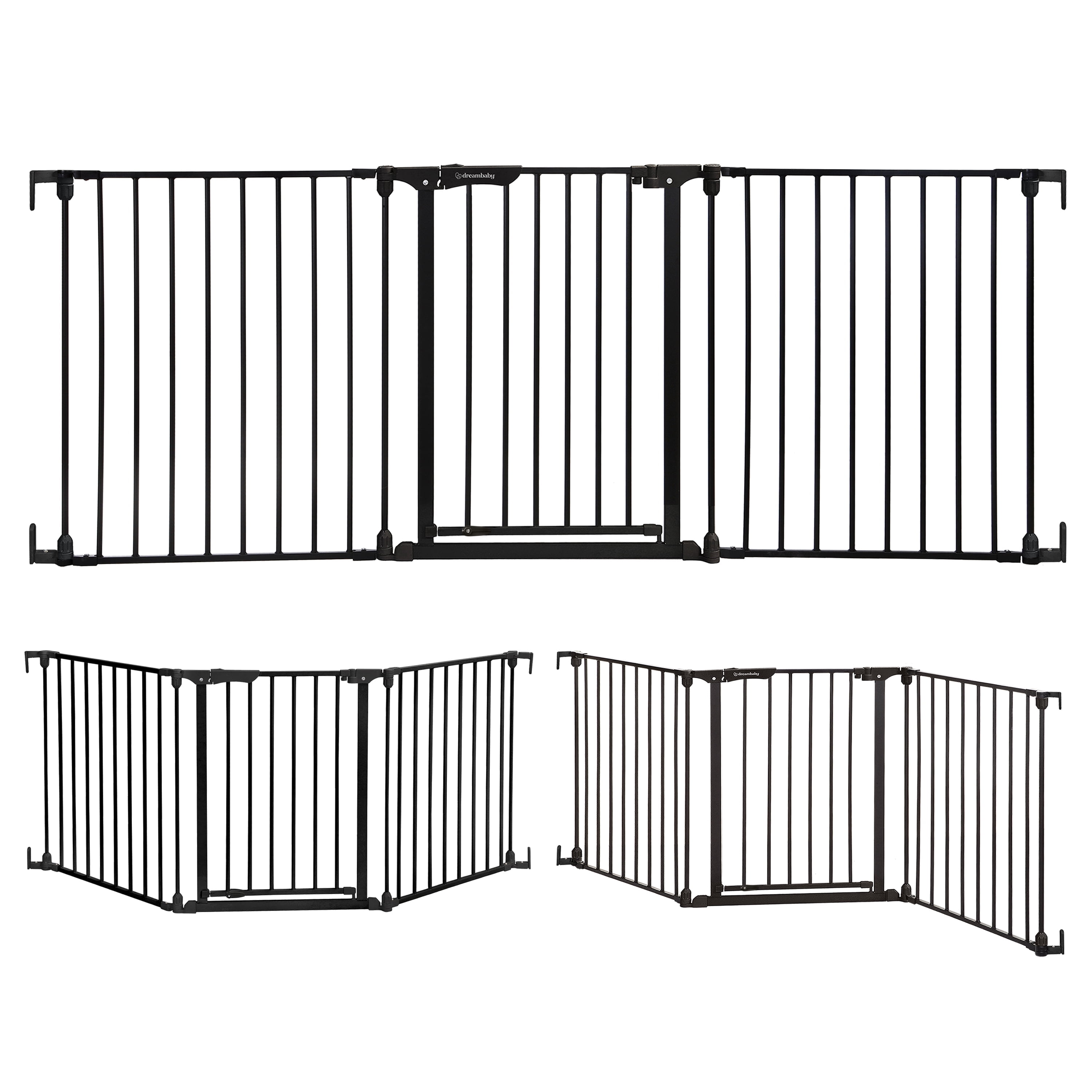 Dreambaby Discovery Metal Baby Gate - 76.5" Extra Wide 3 Panel Walk ...