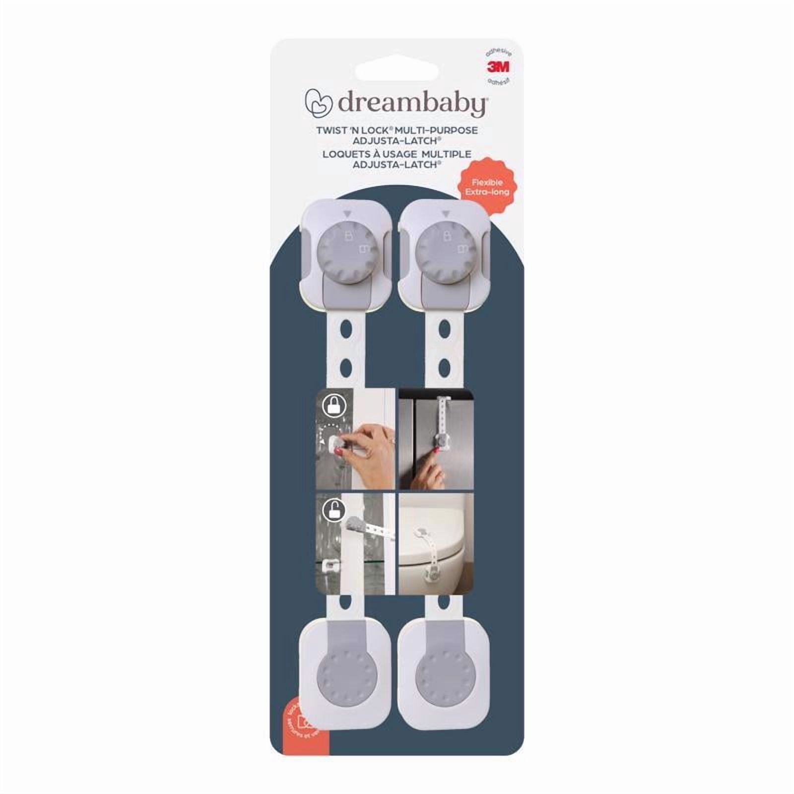 Dreambaby Twist 'N Lock Gray/White Plastic Adhesive Multi-Use Latch 2 ...
