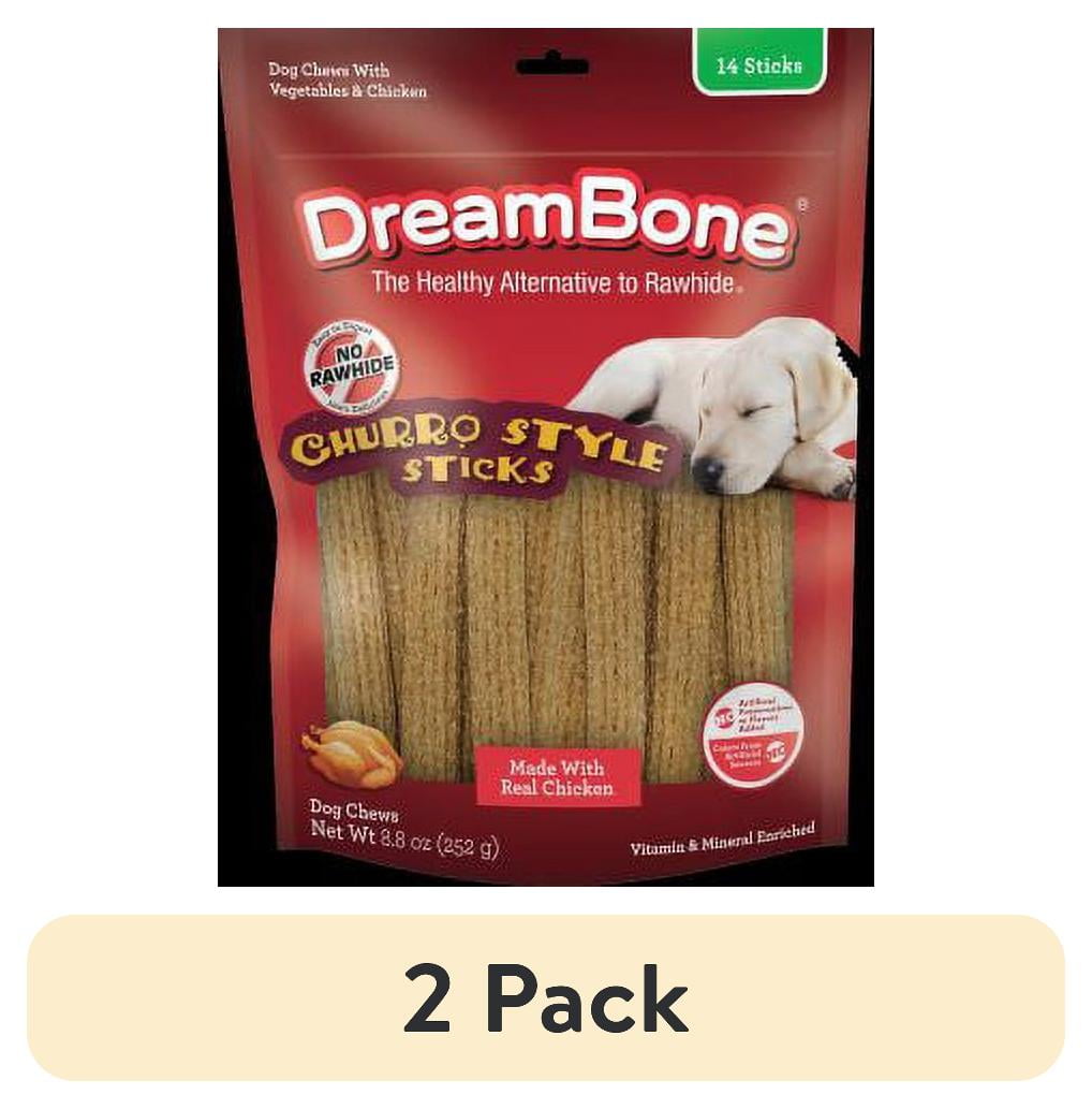(2 pack) DreamBone Churro-Style Sticks Made with Real Chicken, Rawhide ...