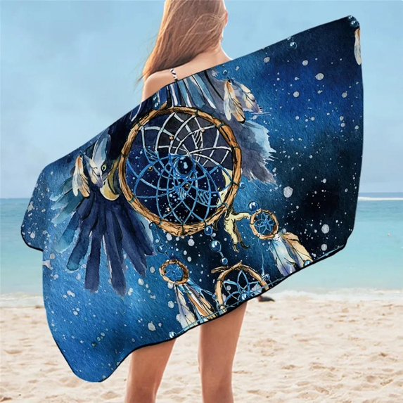 Dreamcatcher Bath Towel Microfiber Watercolor Beach Rectangle Bikini ...