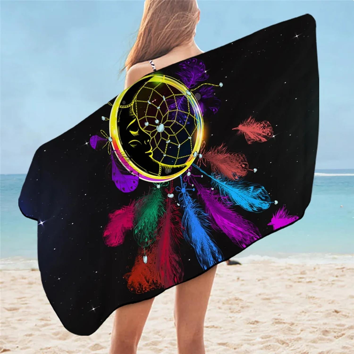 Dreamcatcher Bath Towel Microfiber Watercolor Beach Rectangle Bikini ...