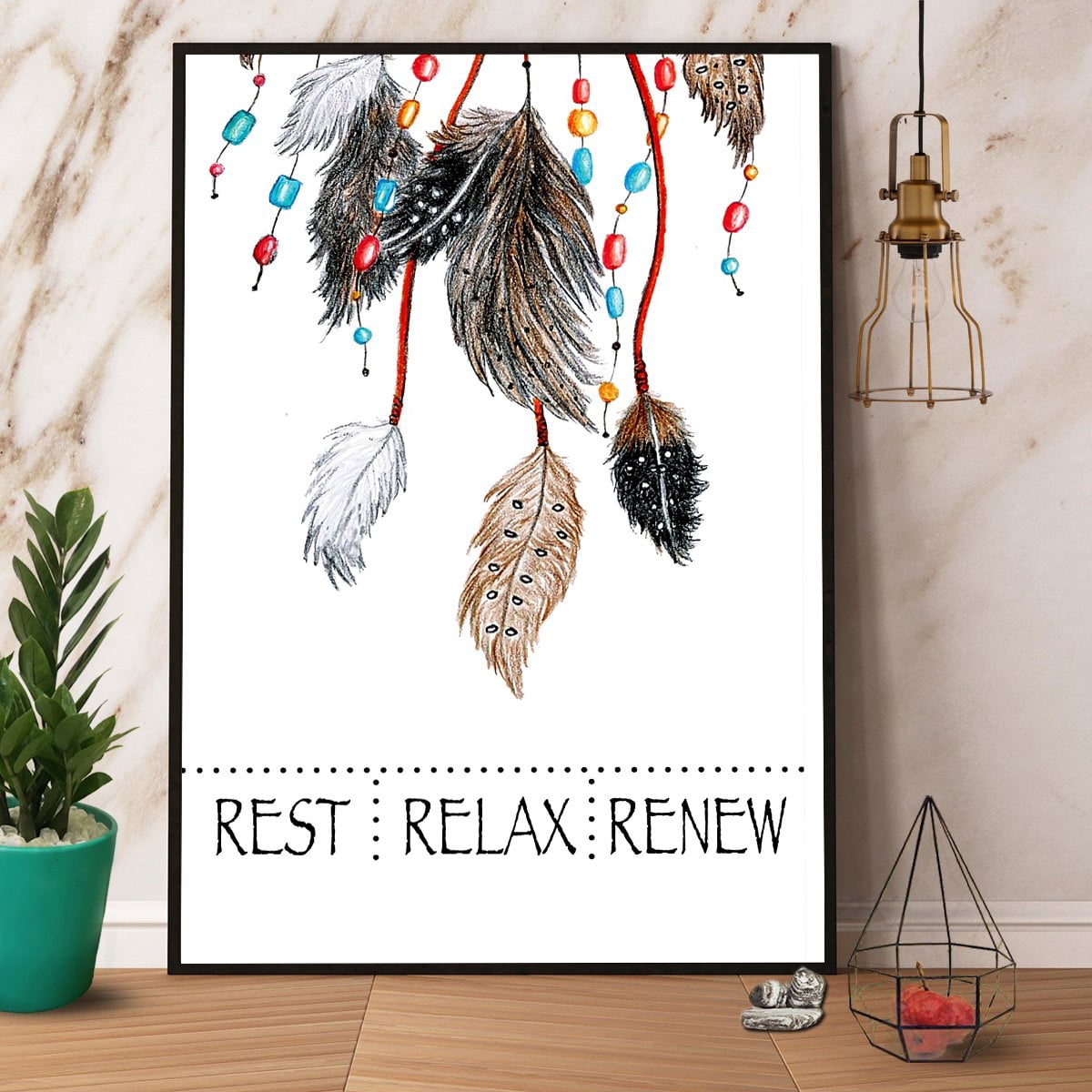 Dreamcatcher Rest Relax Renew Paper Poster No Frame Matte Wall Art ...