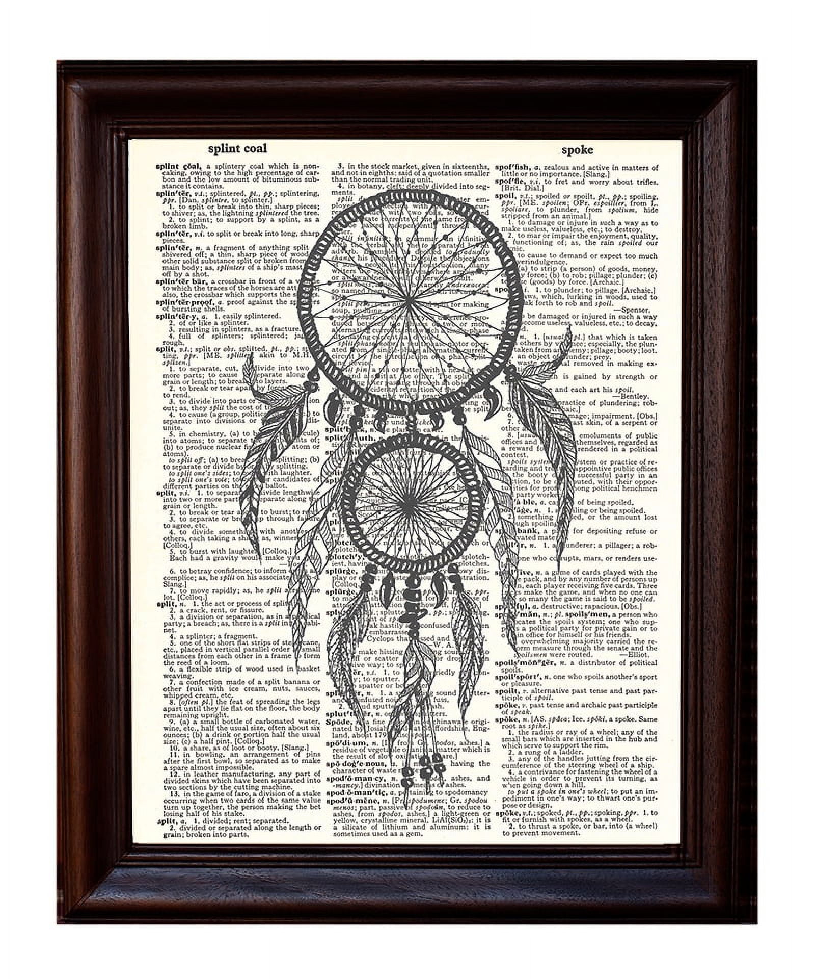 Dreamcatcher Two Loops - Dictionary Art Print Printed On Authentic ...