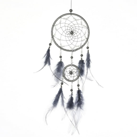 Dreamcatcher Wall Hanging Gray Two Ring Wind Chime Ornament Bohemian ...