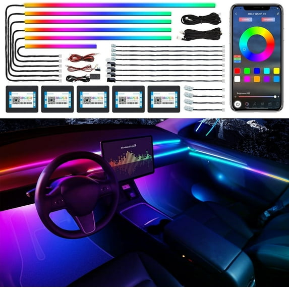 Dreamcolor Interior Strip Light with APP, 18 in 1 with 175 600 LEDs ...