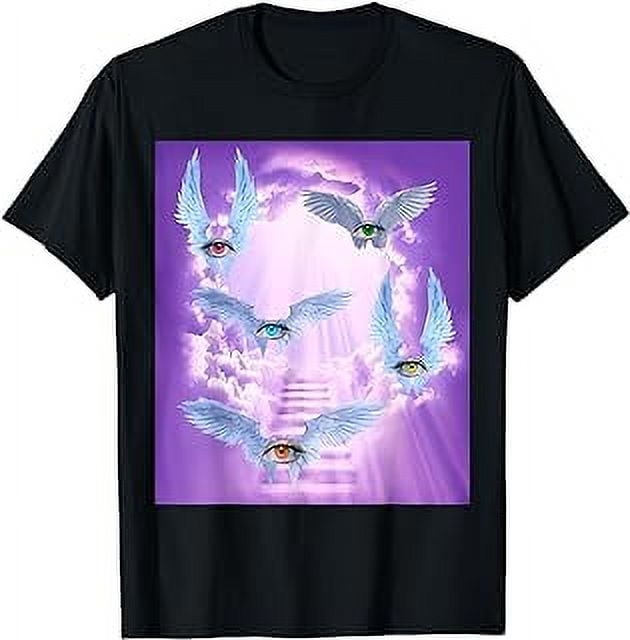 Dreamcore Eyes Flying Angel Wings In Heavenly Pastel Clouds T-Shirt ...