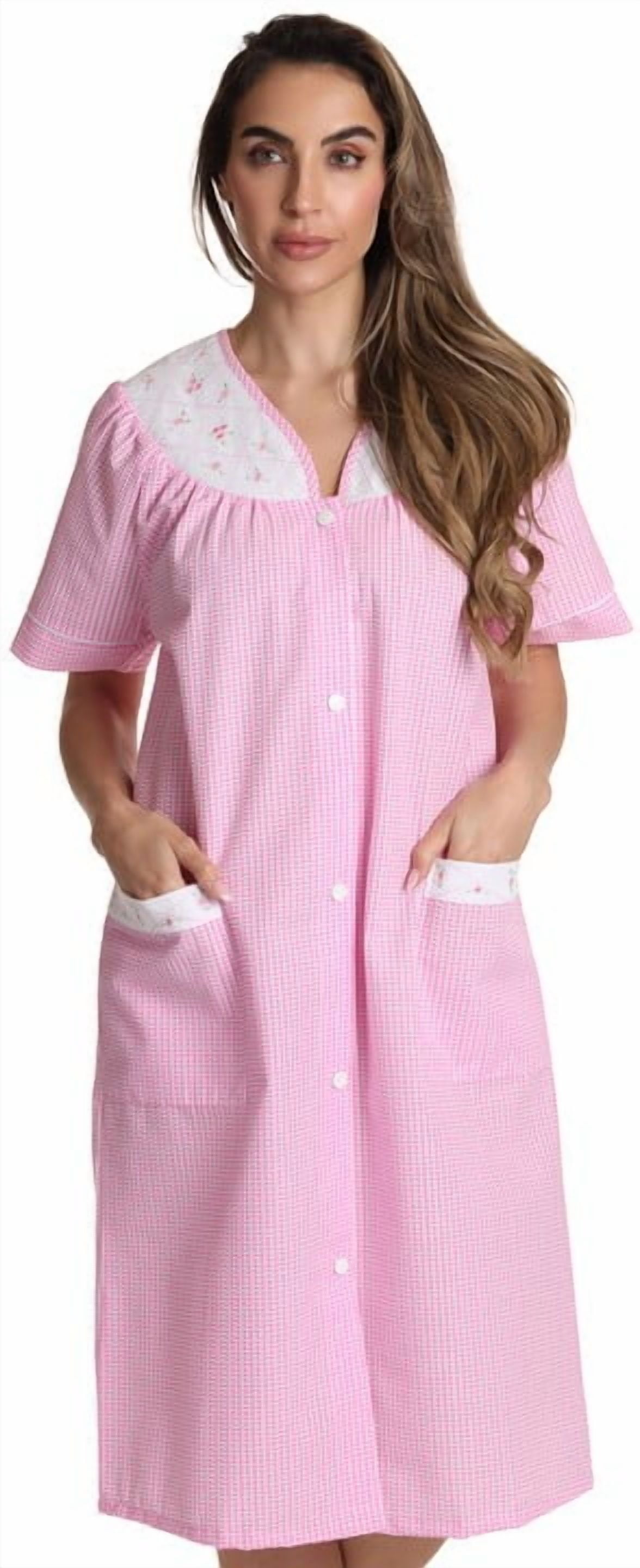 Dreamcrest Short Sleeve Button Front Duster 8518-ROY-XL (Pink Throttle ...