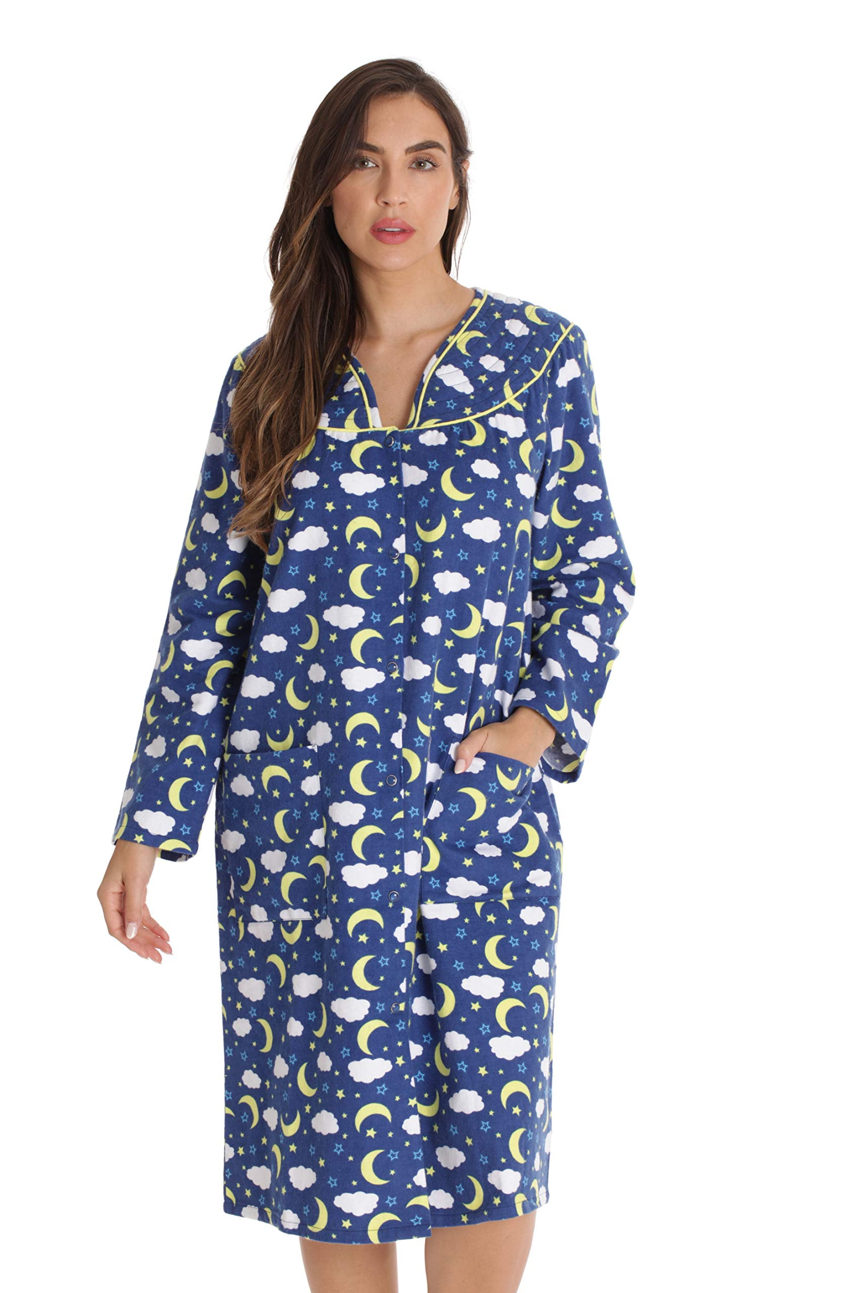 Dreamcrest Short Sleeve Flannel Duster Housecoat Women Sleepwear 9280 ...
