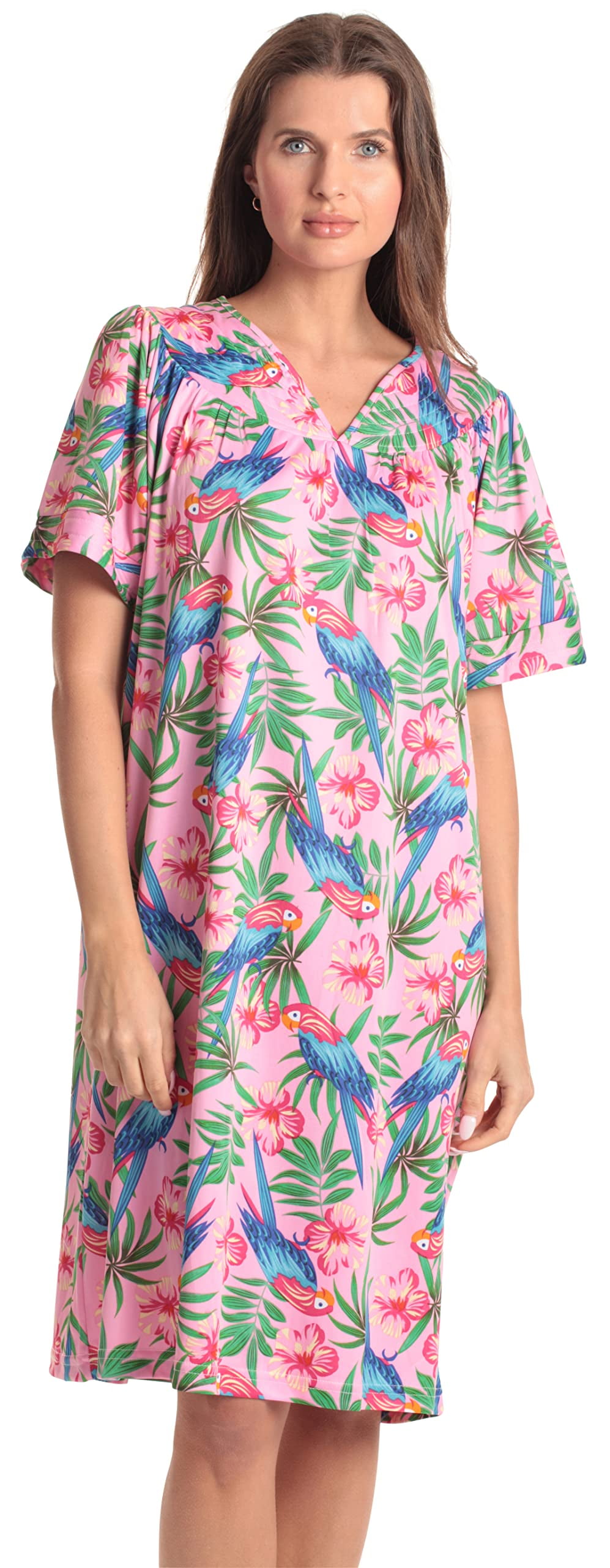 Dreamcrest Women Lounge House Dress Short Sleeve Nightgown Sleep Dress ...
