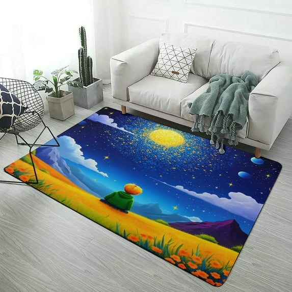Dreamer Under The Starry Sky-2 Soft Comfy Area Rugs Carpet Suitable ...