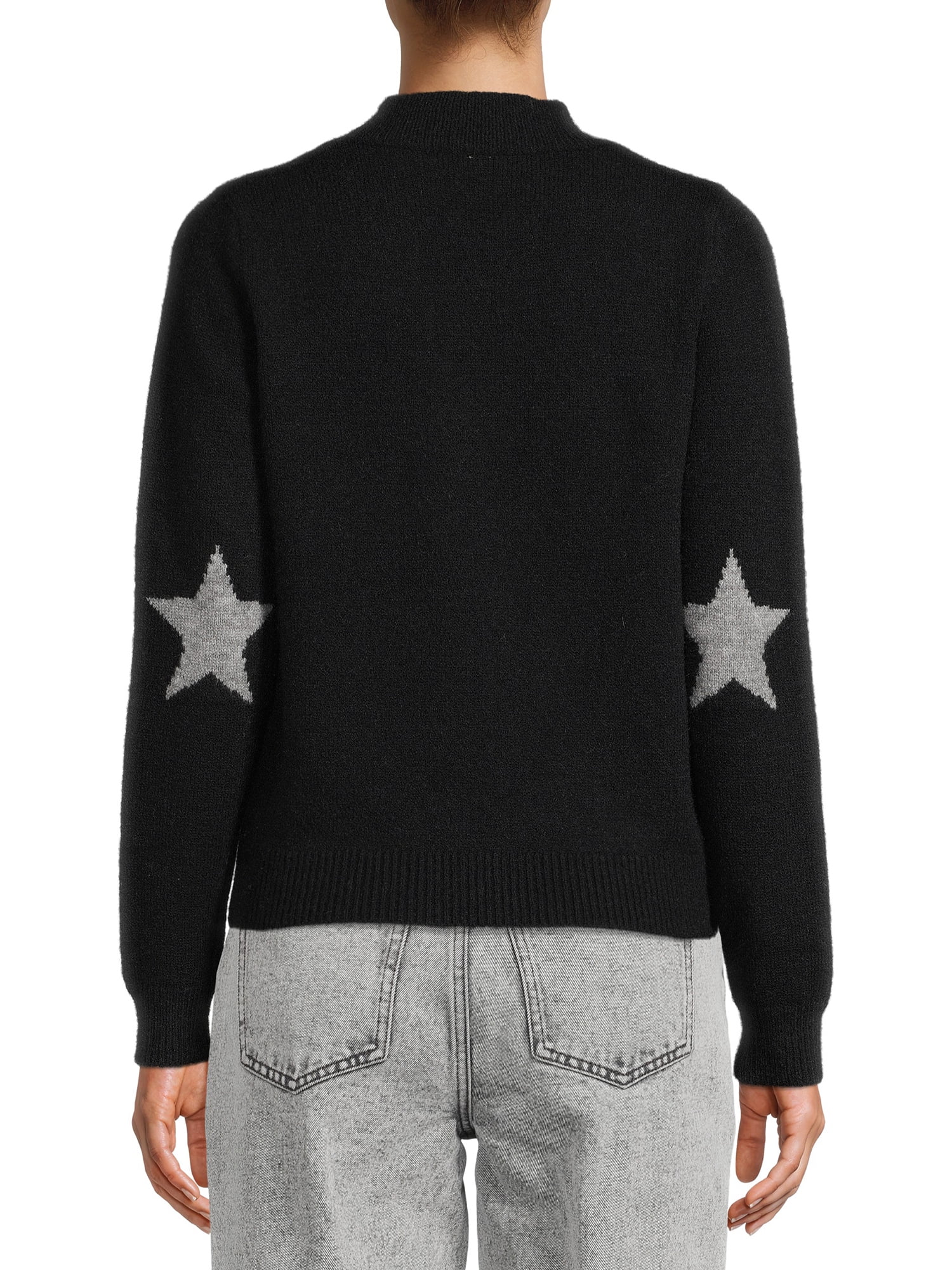 Dreamers by Debut Women's Elbow Patch Mock Neck Sweater - Walmart.com