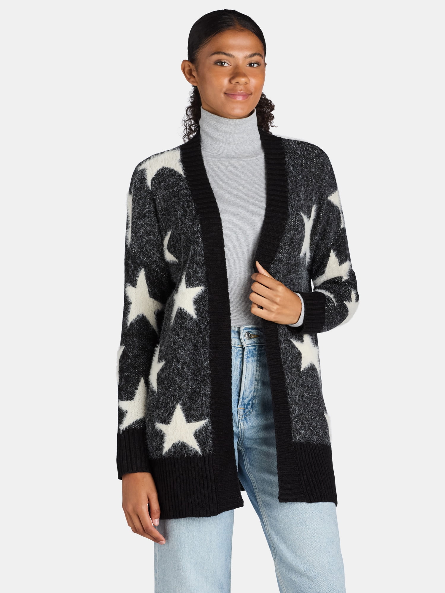 Dreamers by Debut Women's Open Front Cardigan Sweater, Midweight, Sizes ...