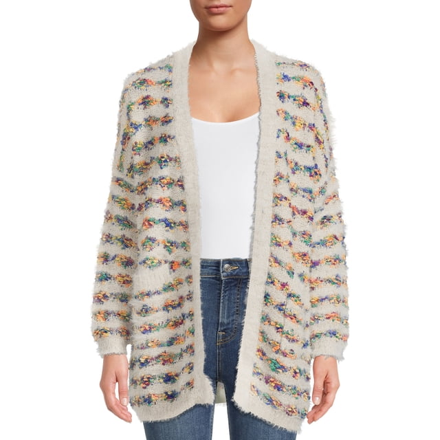 Dreamers by Debut Women's Open Front Rainbow Cardigan Sweater ...