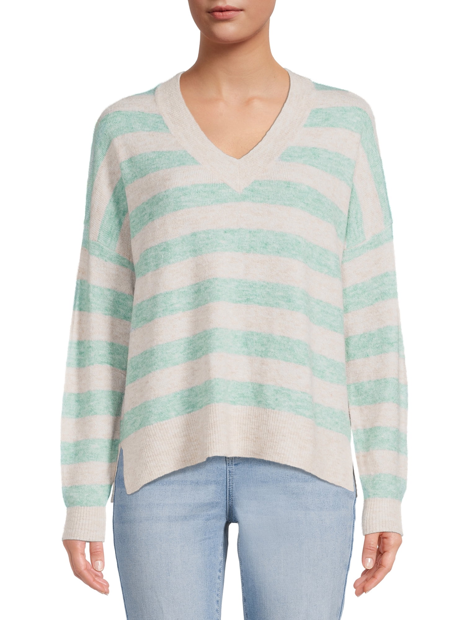 Dreamers by Debut Women’s Oversized V-Neck Sweater with Long Sleeves ...