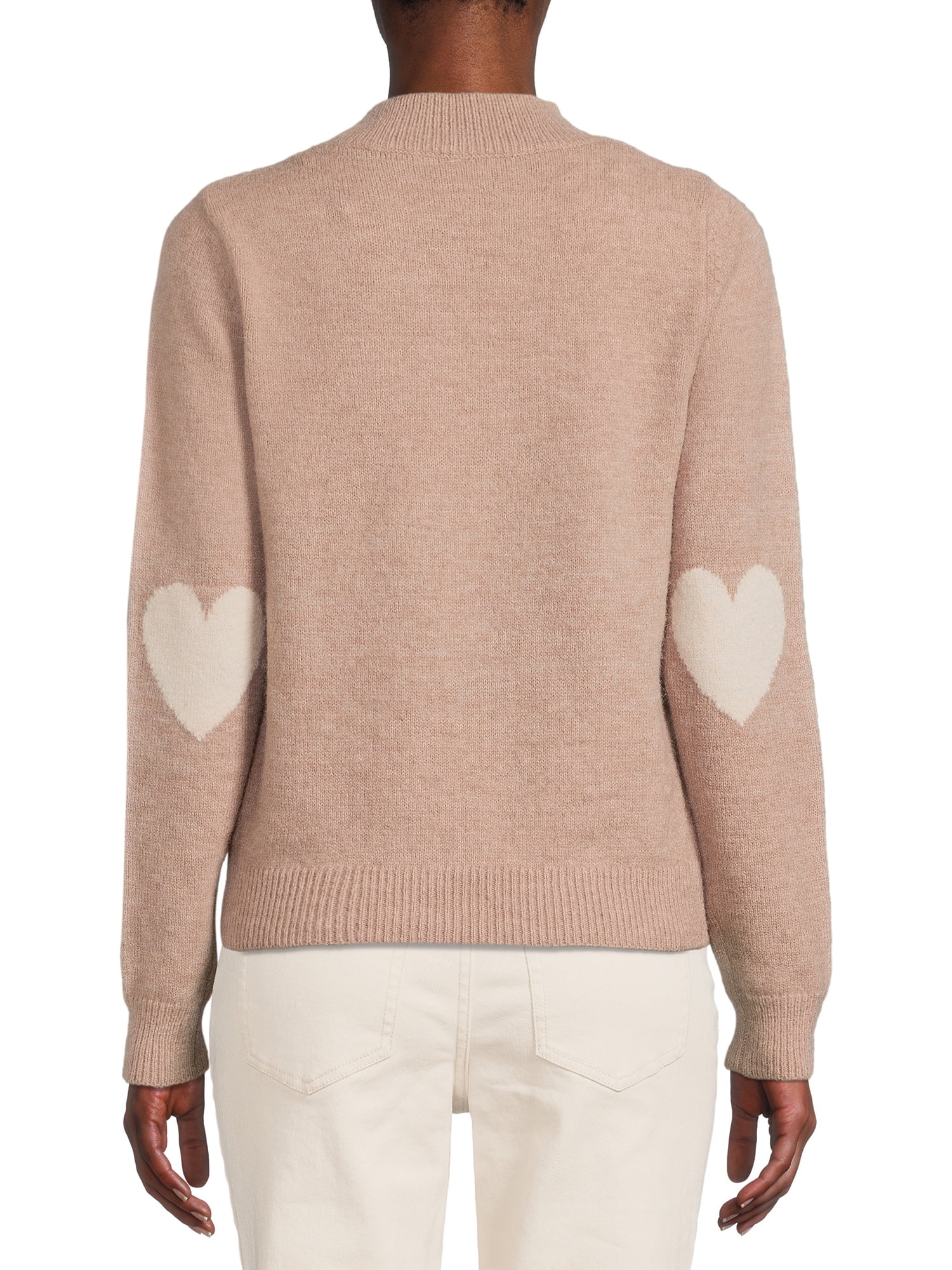 Dreamers by Debut Womens Elbow Patch Mock Neck Long Sleeve Sweater ...