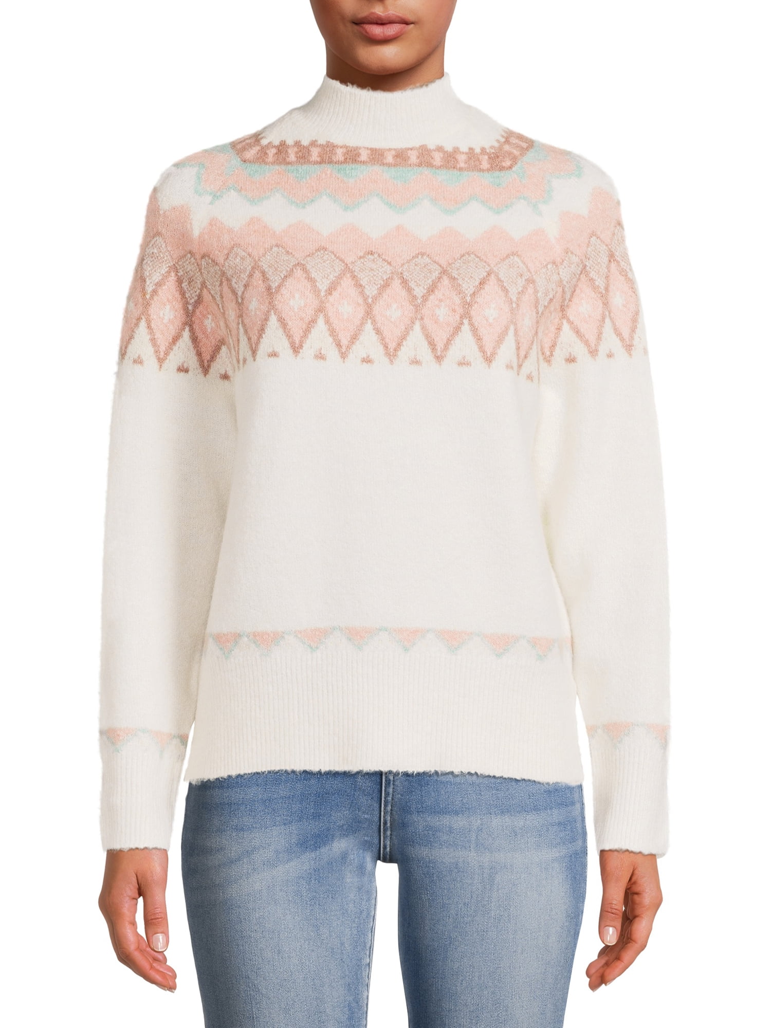 Dreamers by Debut Womens Fair Isle Long Sleeve Sweater - Walmart.com