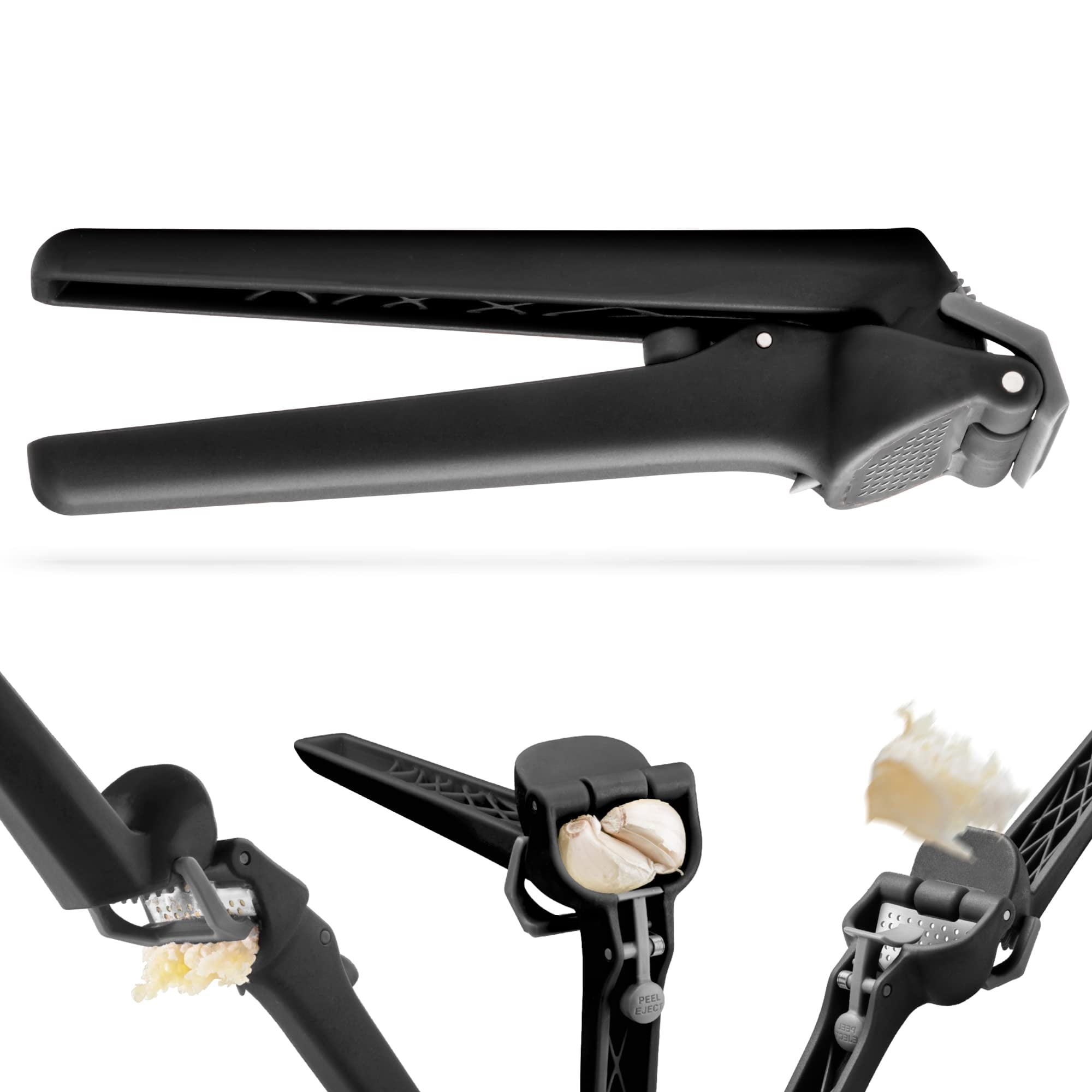 Dreamfarm Garject Lite Plastic Garlic Press Tool | Black | Efficient ...