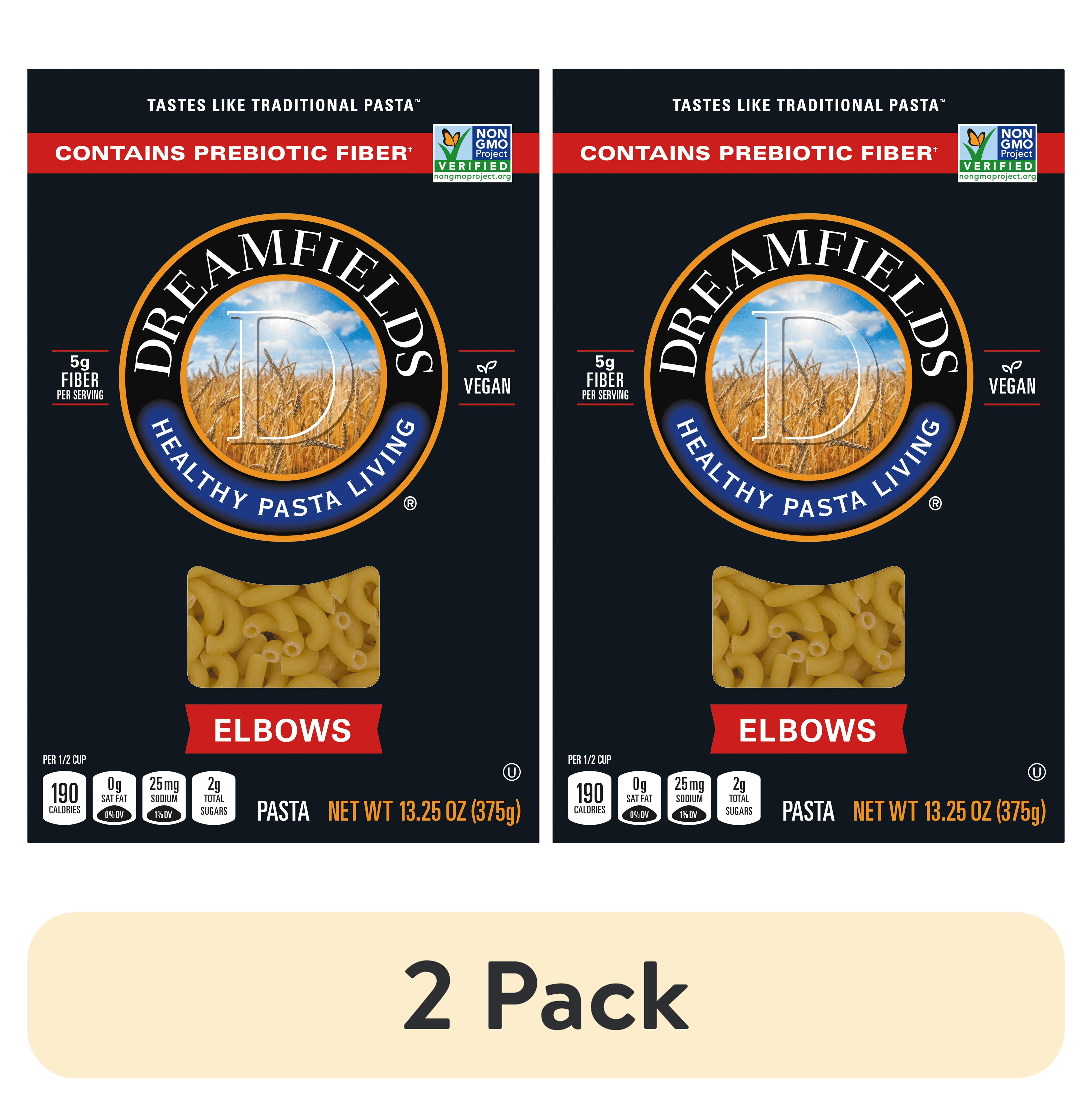 (2 pack) Dreamfields Elbows Pasta, Vegan with 5g Fiber, 13.25 oz ...