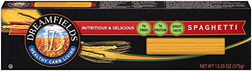 Dreamfields Healthy Non-GMO Spaghetti Pasta, Vegan with 5g Fiber, 13.25 ...