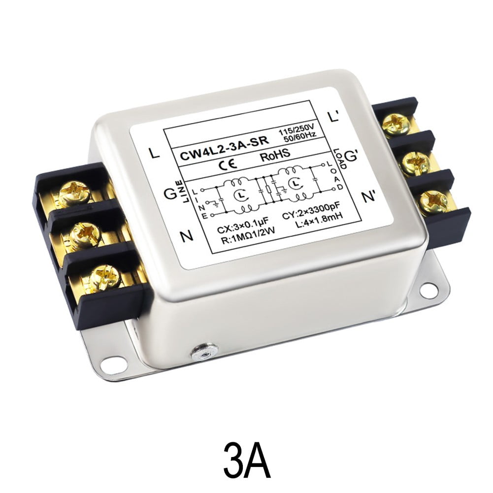 Dreamhall 1-Phase 2-Stage Power Supply Filter Anti-interference for Cw4L2 3A/6A/10A/20A-Sr,3A ...