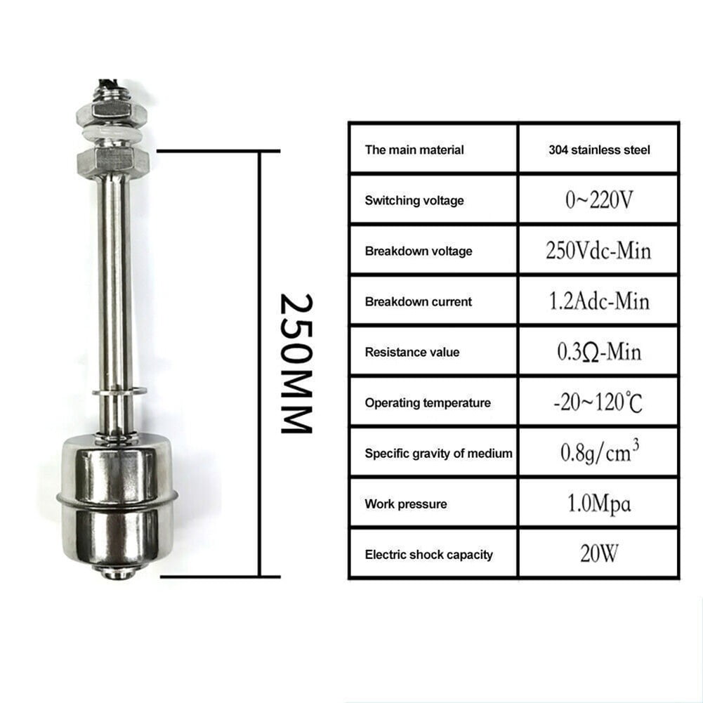 Dreamhall 1Pcs Stainless Steel Water Level Sensor Horizontal Float ...