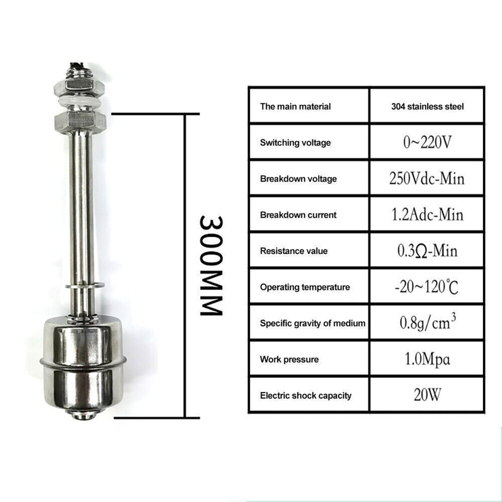 Dreamhall 1Pcs Stainless Steel Water Level Sensor Horizontal Float ...