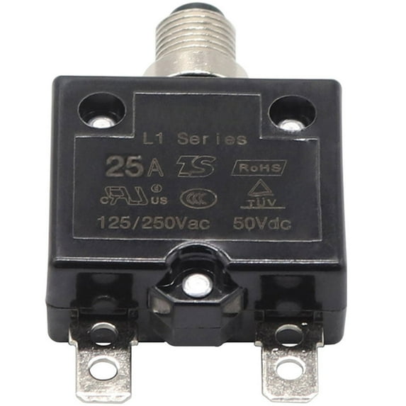 Dreamhall 25A Pushbutton Circuit Breaker L1 Series Manual Reset Thermal ...